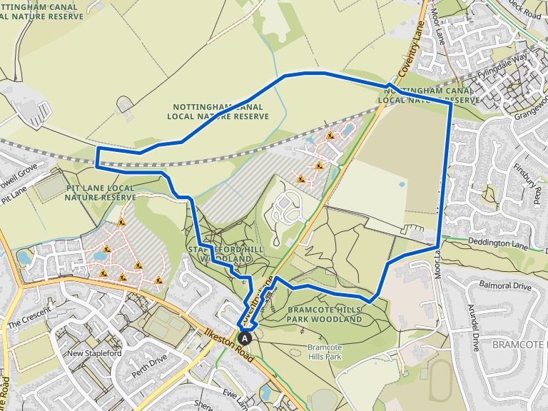 Nottingham Canal Nature Reserve & the Hemlock Stone loop from Bramcote ...